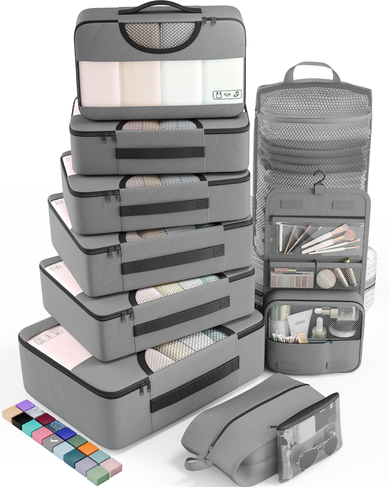 Veken 10 Set Packing Cube Dove Grey | aborderproducts